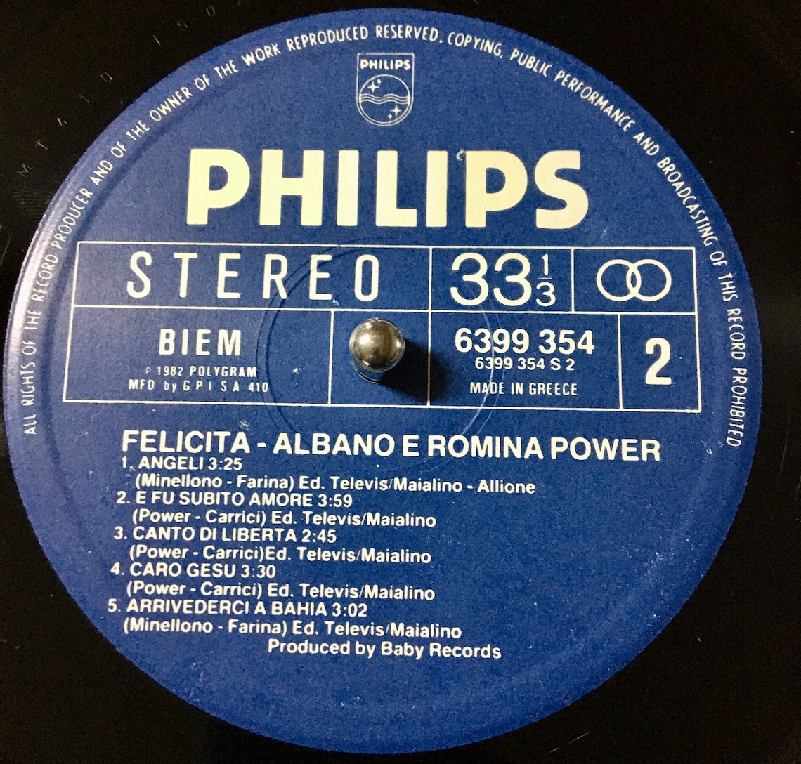 1982 Al Bano & Romina Power Felicità , Vinyl, LP, Album , Rare Greek ...
