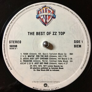 1977 ZZ Top - the Best of ZZ Top , Vinyl, LP, Compilation - Etsy