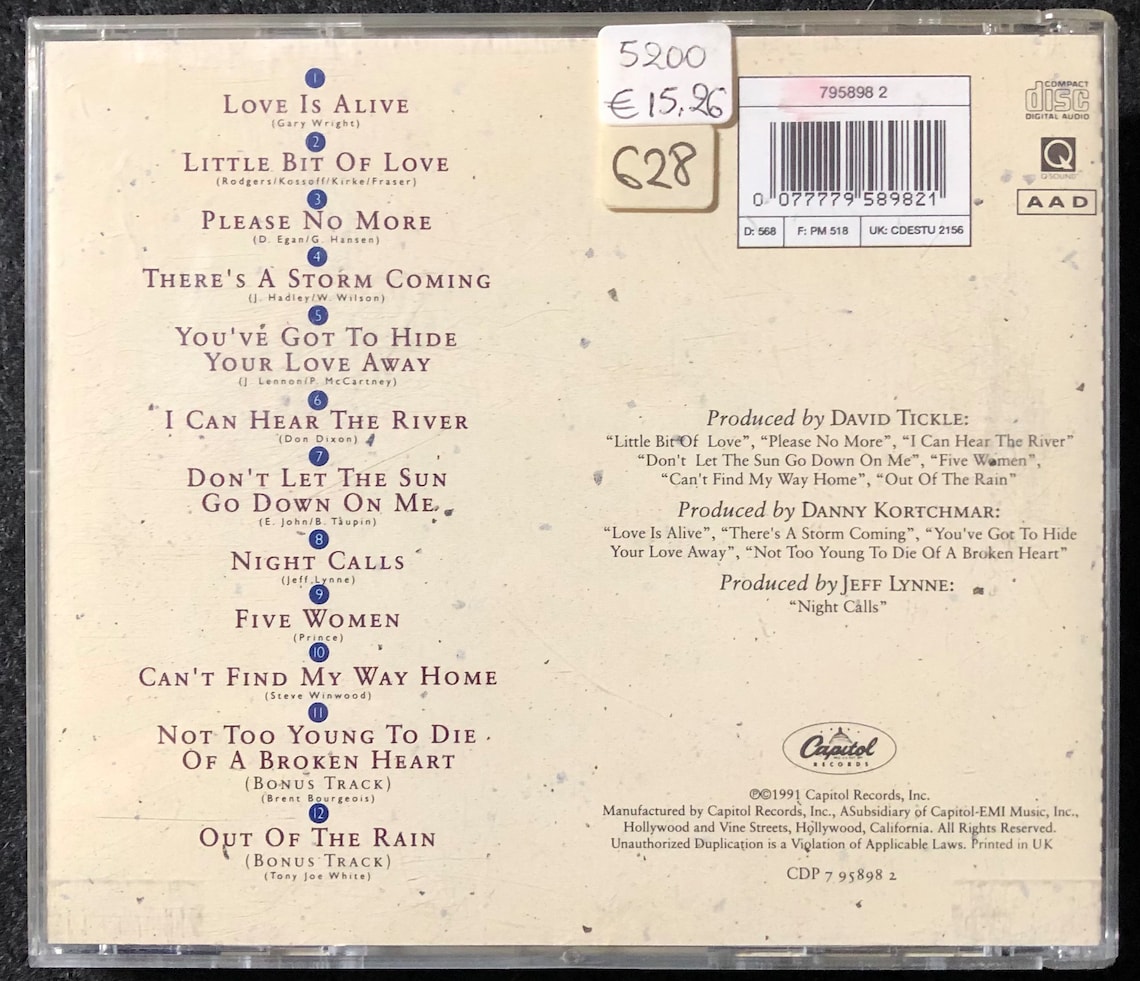 CD - 1991 Joe Cocker - Night Calls , CD, Album - Etsy