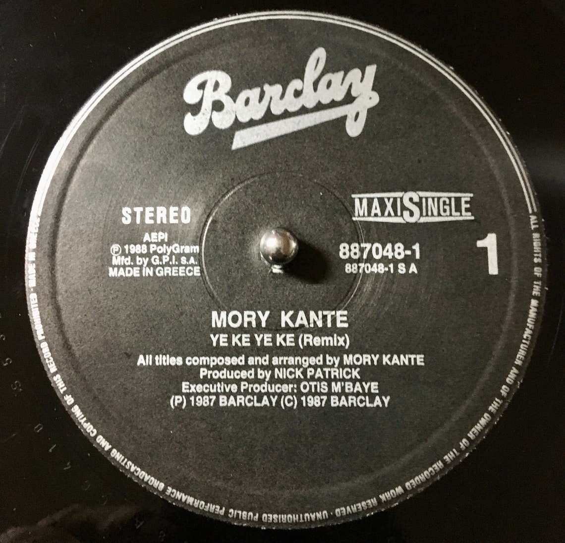 1987 Mory Kanté - Yé Ké Yé Ké , Vinyl, 12", 45 RPM, Maxi-single - Etsy