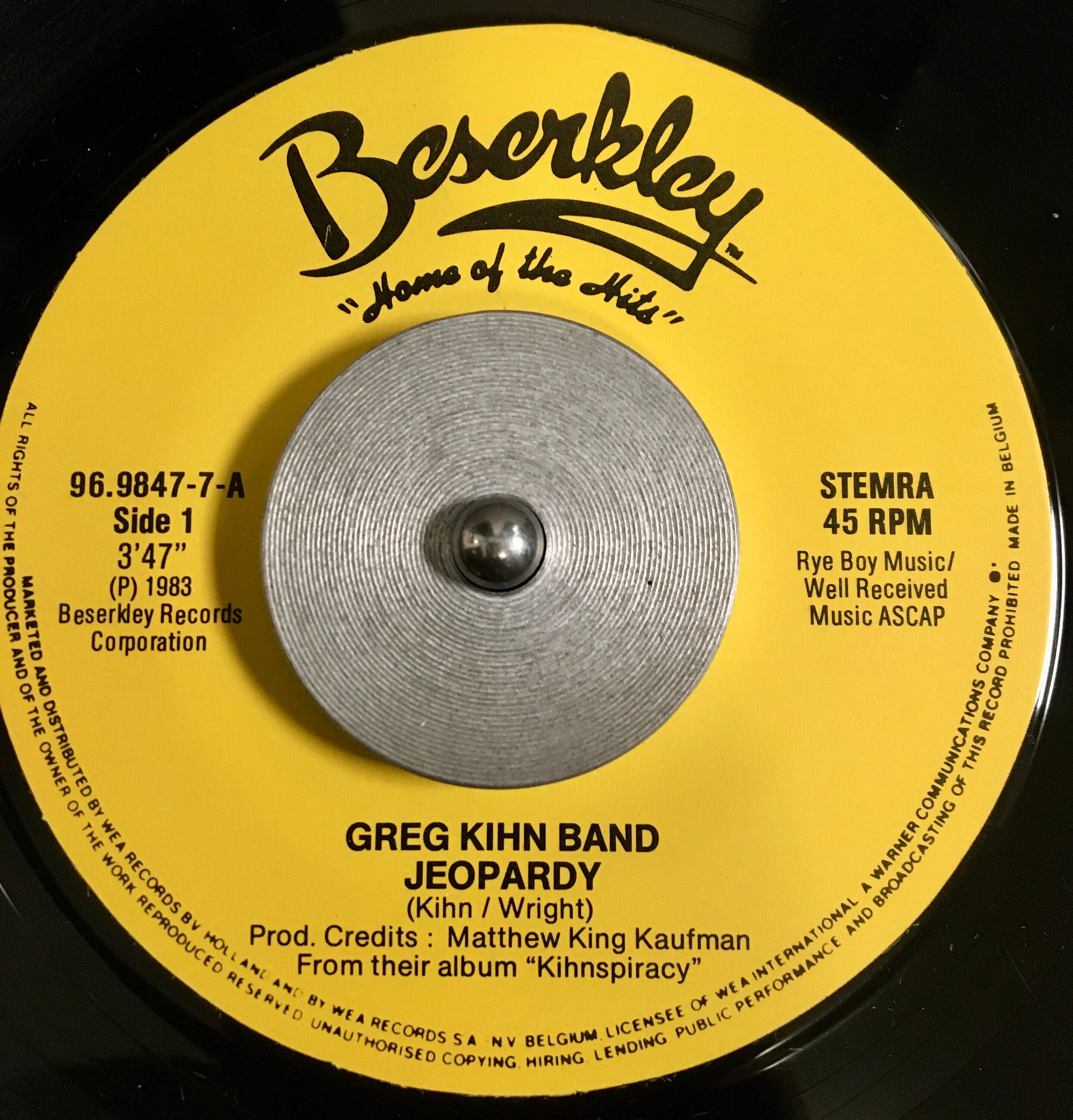 1983 Greg Kihn Band Jeopardy , Vinyl, 7, 45 RPM, Single - Etsy