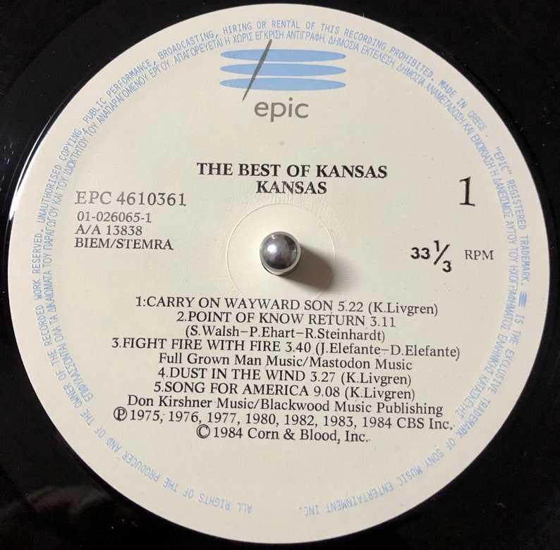 1987 Kansas – the Best of Kansas , Vinyl, LP, Compilation - Etsy
