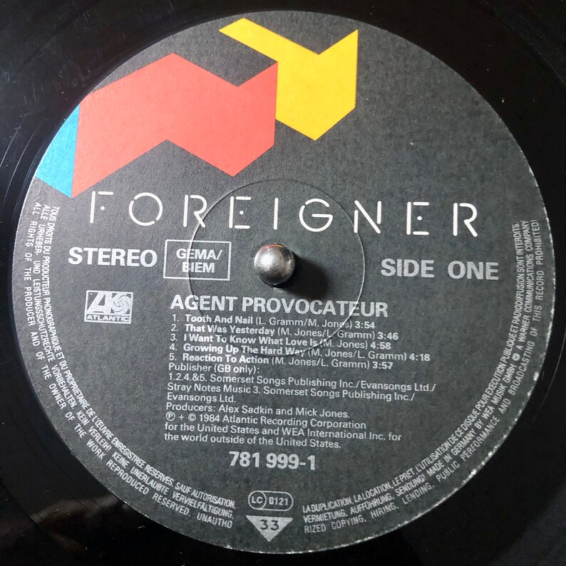 1984 Foreigner - Agent Provocateur , Vinyl, LP, Album - Etsy