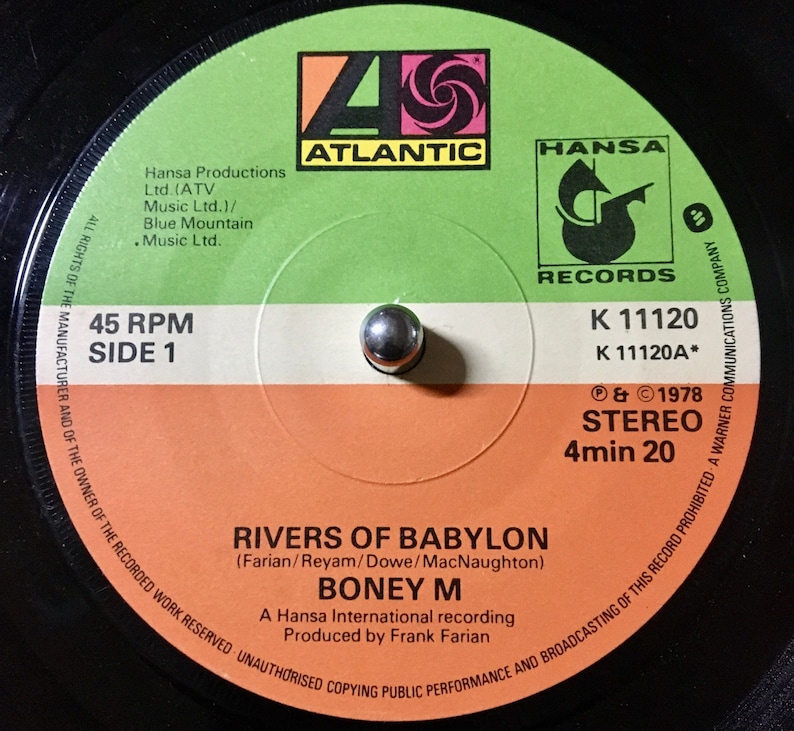 1978 Boney M - Rivers of Babylon , Vinyl, 7", 45 RPM, Single - Etsy