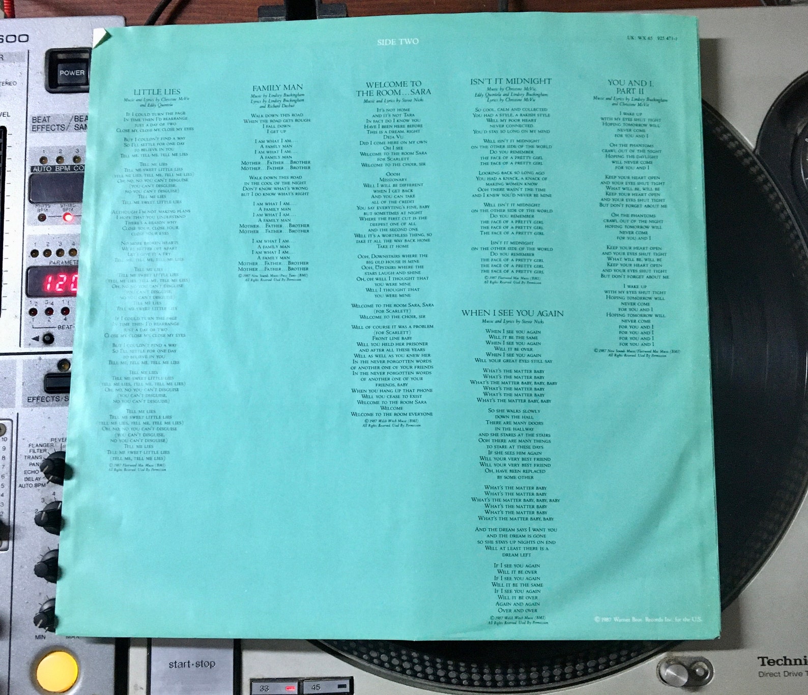 1987 Fleetwood Mac - Tango in the Night , Vinyl, LP, Album, Stereo - Etsy
