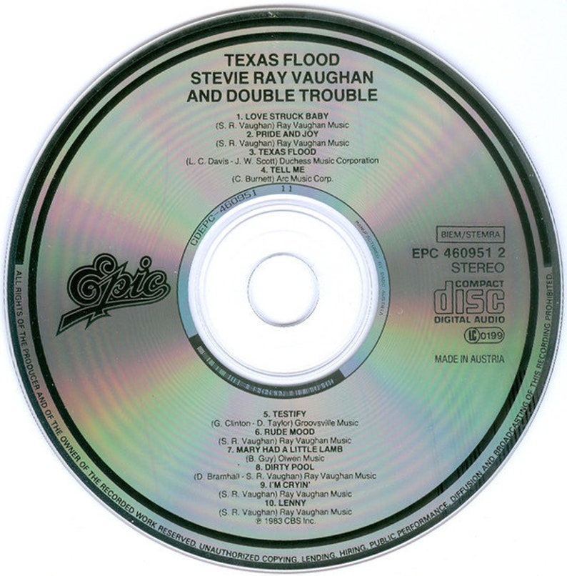 CD 1989 Stevie Ray Vaughan and Double Trouble Texas Flood - Etsy