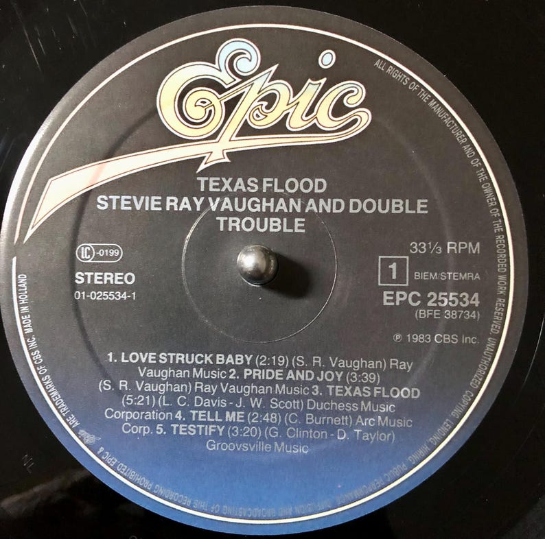 1983 Stevie Ray Vaughan & Double Trouble – Texas Flood , Vinyl, LP ...