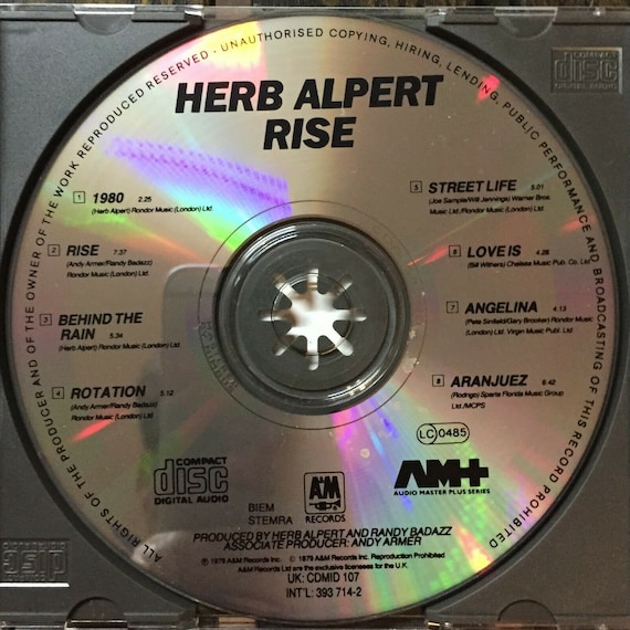 RARE Cd Herb Alpert Rise Audio Master Plus Series 1986 CD | Etsy