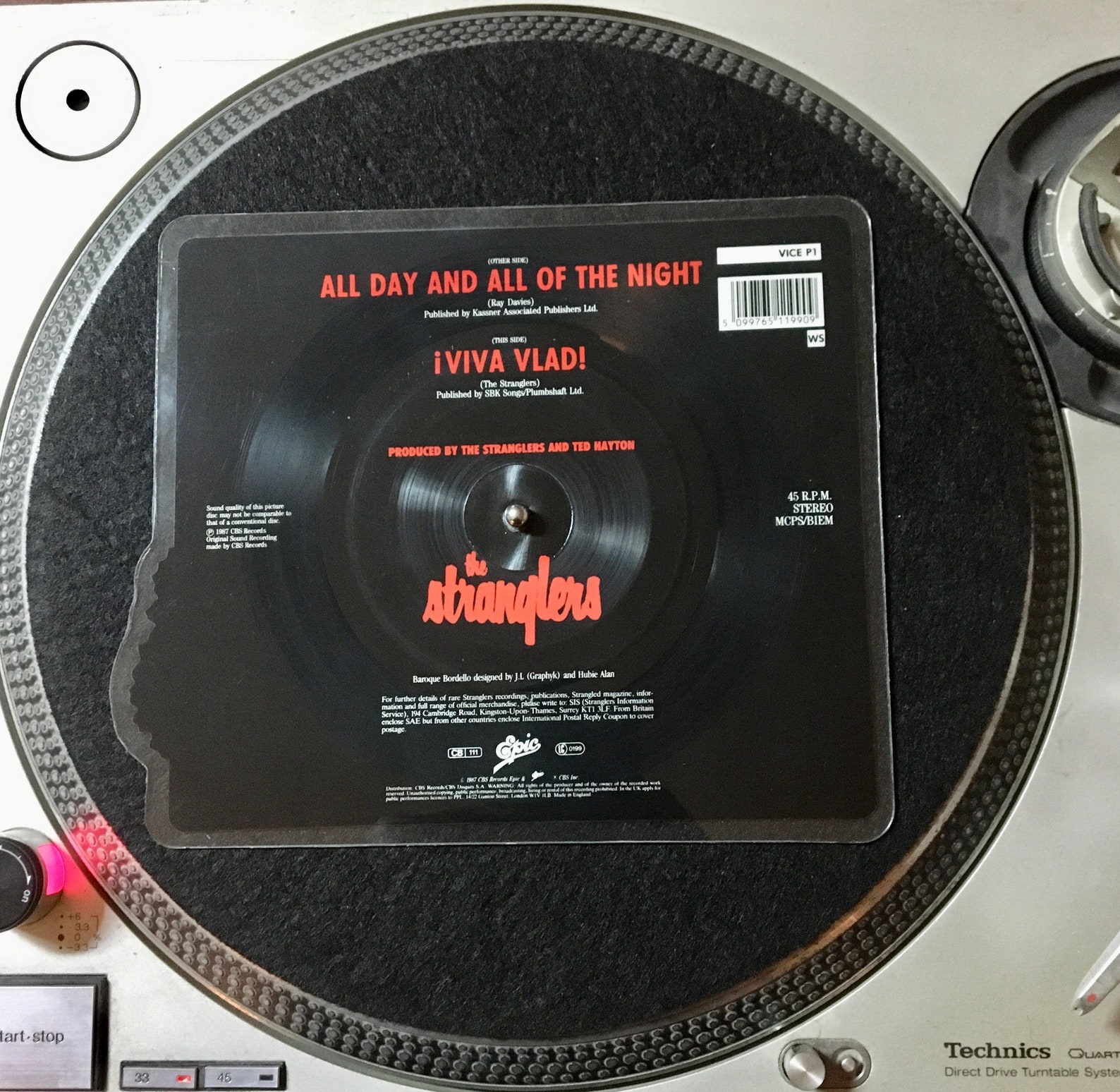 The Stranglers - All Day and All of the Night 7" Picture Disc Vinyl ...