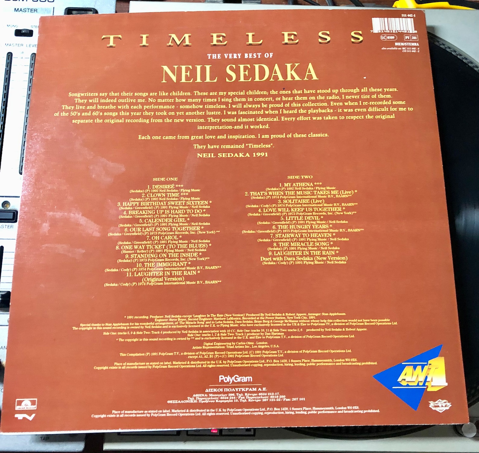 1992 Neil Sedaka – Timeless - the Very Best of Neil Sedaka , Vinyl, LP ...