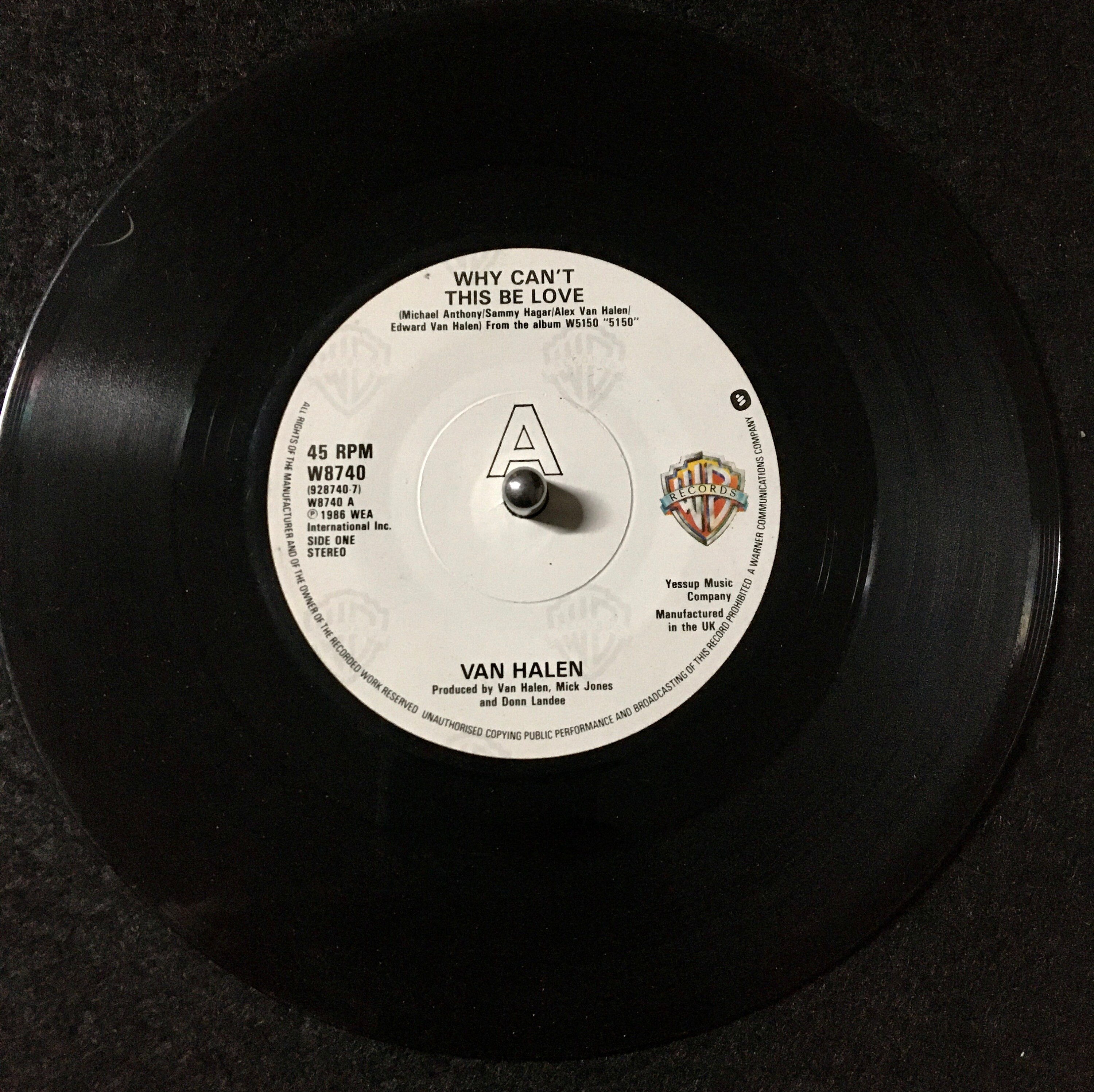 1986 Van Halen - Why Can't This Be Love Vinyl 7" Single (45 RPM) - Etsy