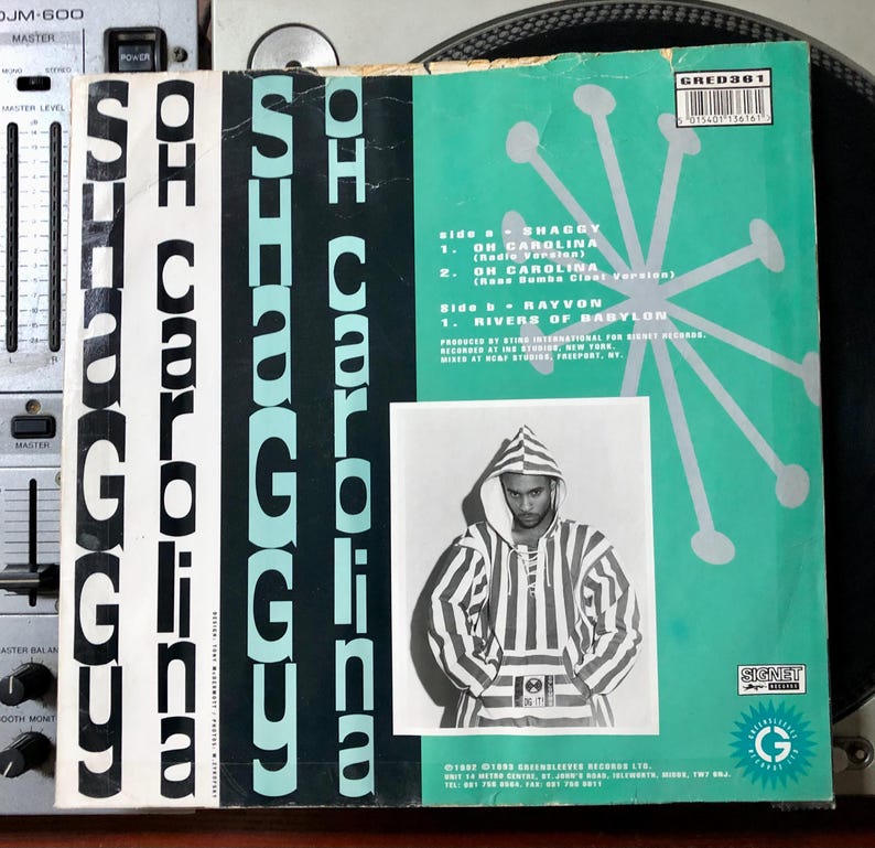 1993 Shaggy / Rayvon - Oh Carolina / Rivers of Babylon , Vinyl, 12", 45 ...