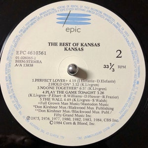 1987 Kansas – the Best of Kansas , Vinyl, LP, Compilation - Etsy