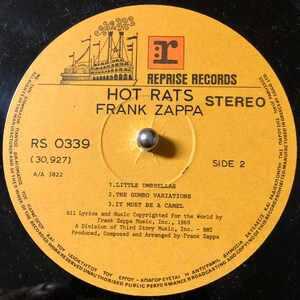 1975 Frank Zappa – Hot Rats , Vinyl, LP, Album - Etsy