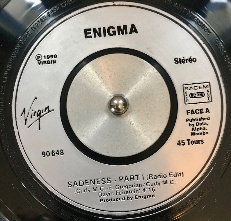 1990 Enigma Sadeness Part I , Vinyl, 7, Single, 45 RPM - Etsy