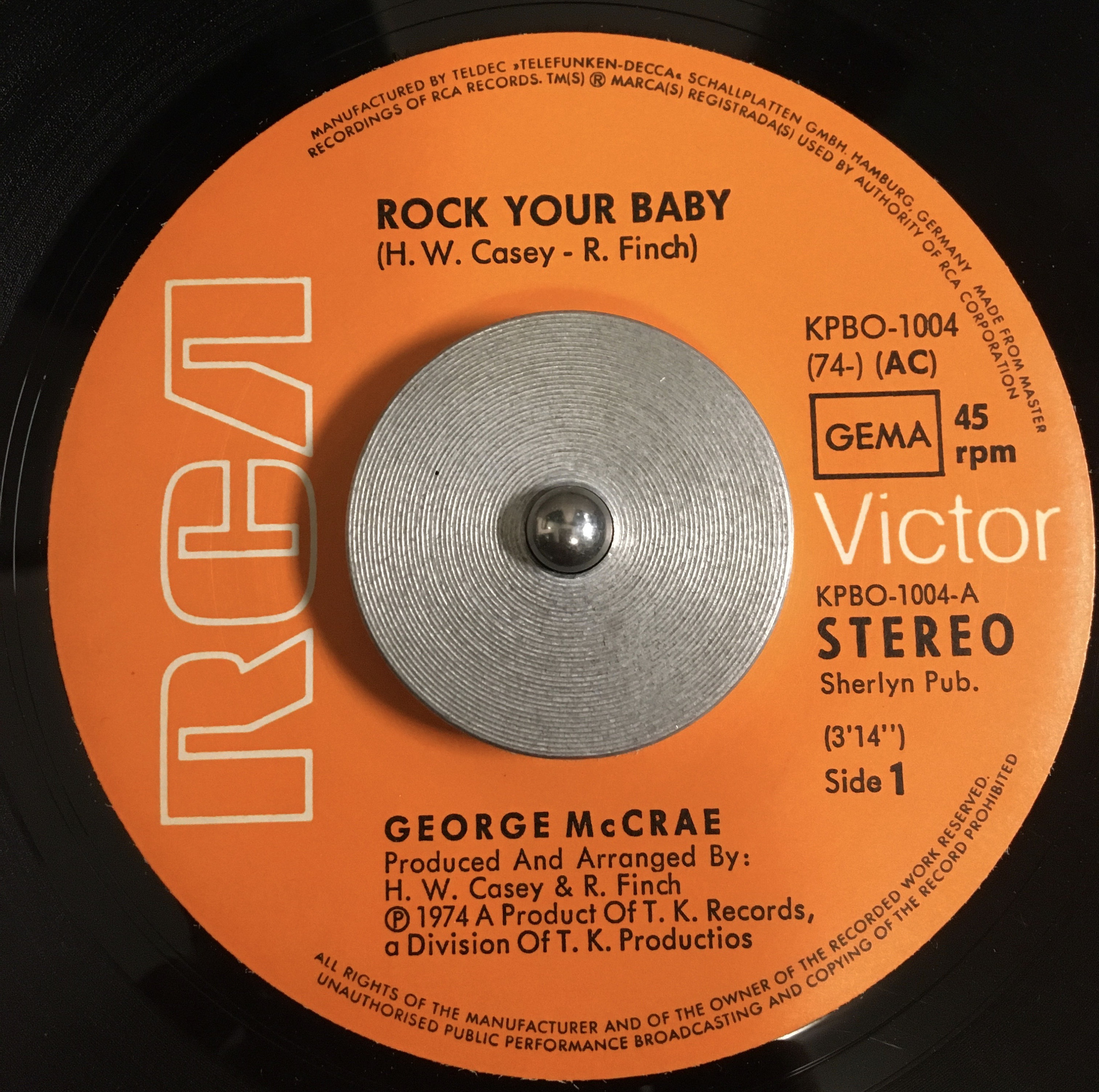 1974 George Mccrae Rock Your Baby , Vinyl, 7, Single, 45 RPM - Etsy