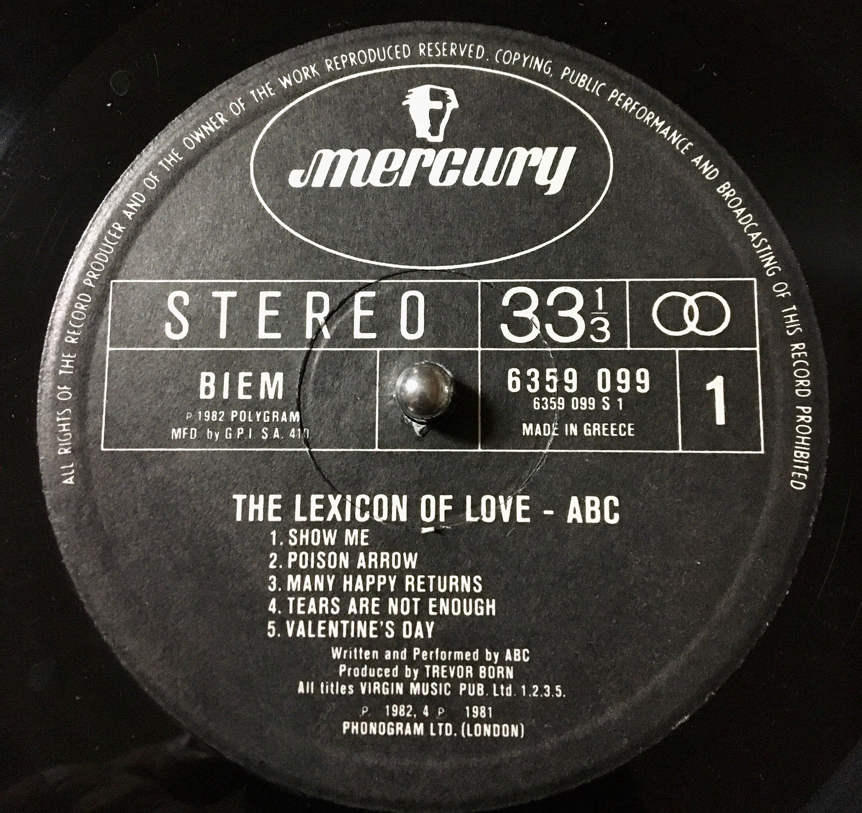 1982 ABC the Lexicon of Love Vinyl LP Album Stereo - Etsy