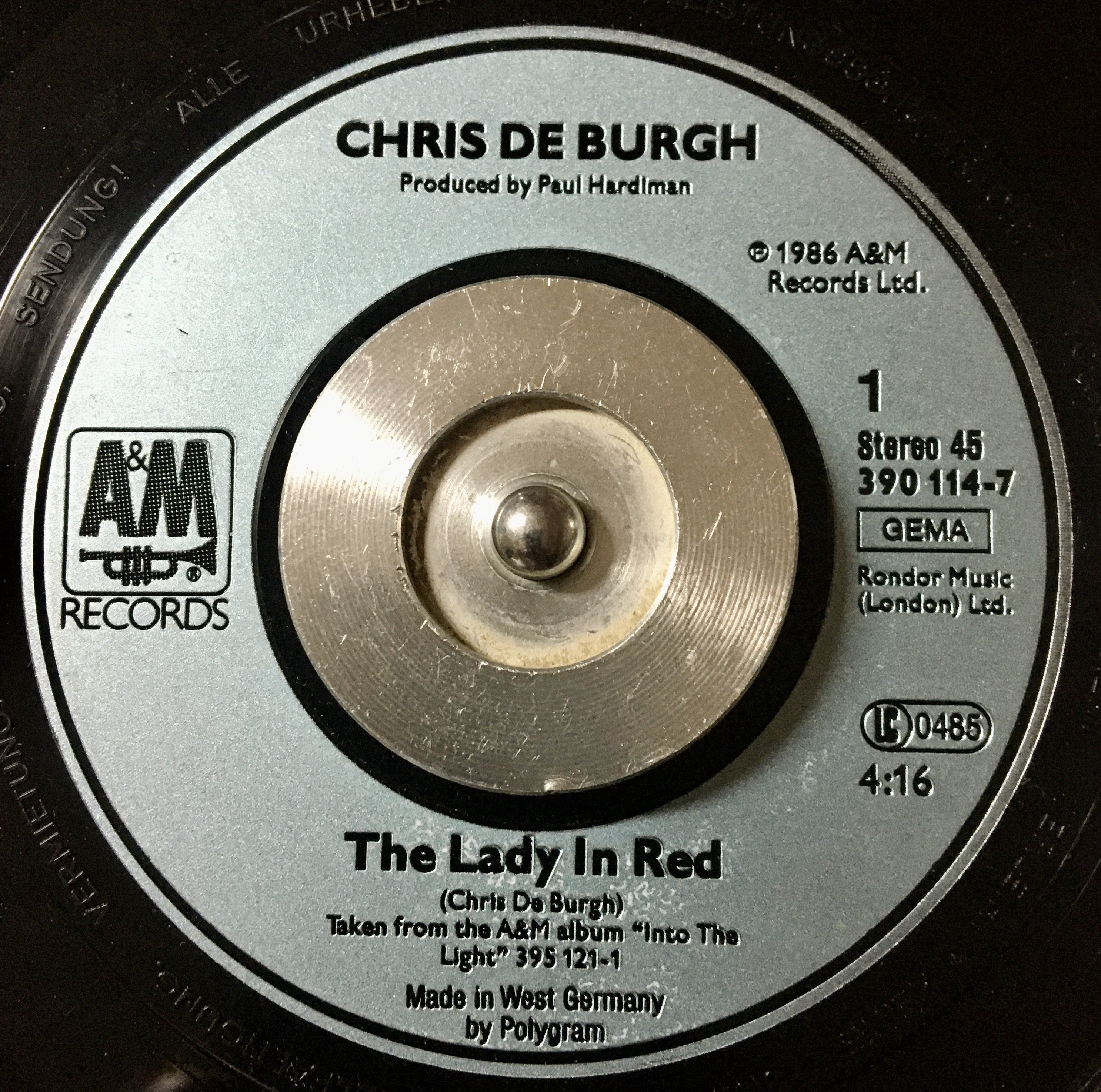 1986 Chris De Burgh the Lady in Red Vinyl 7 45 - Etsy