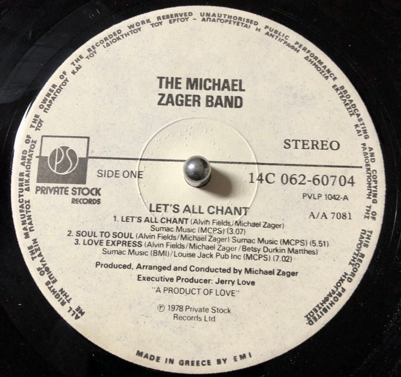 1978 the Michael Zager Band Let's All Chant , Vinyl, LP, Album - Etsy