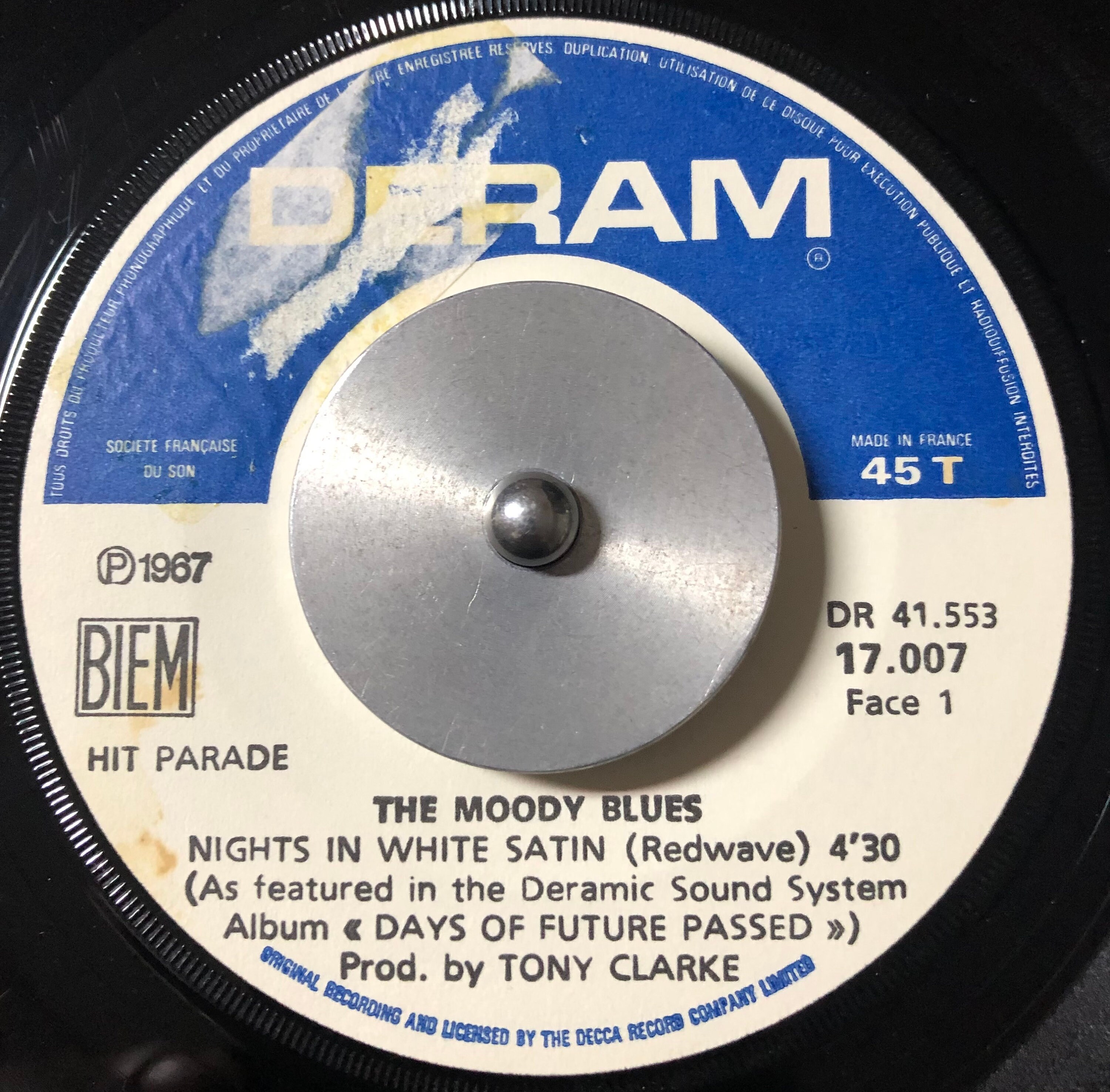 1968 the Moody Blues – Nights in White Satin , Vinyl, 7", Single, 45 ...