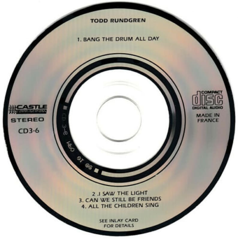 CD Todd Rundgren Bang the Drum All Day CD, Mini, Single, Limited ...