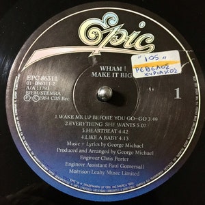 1984 Wham! – Make It Big , Vinyl, LP, Album - Etsy