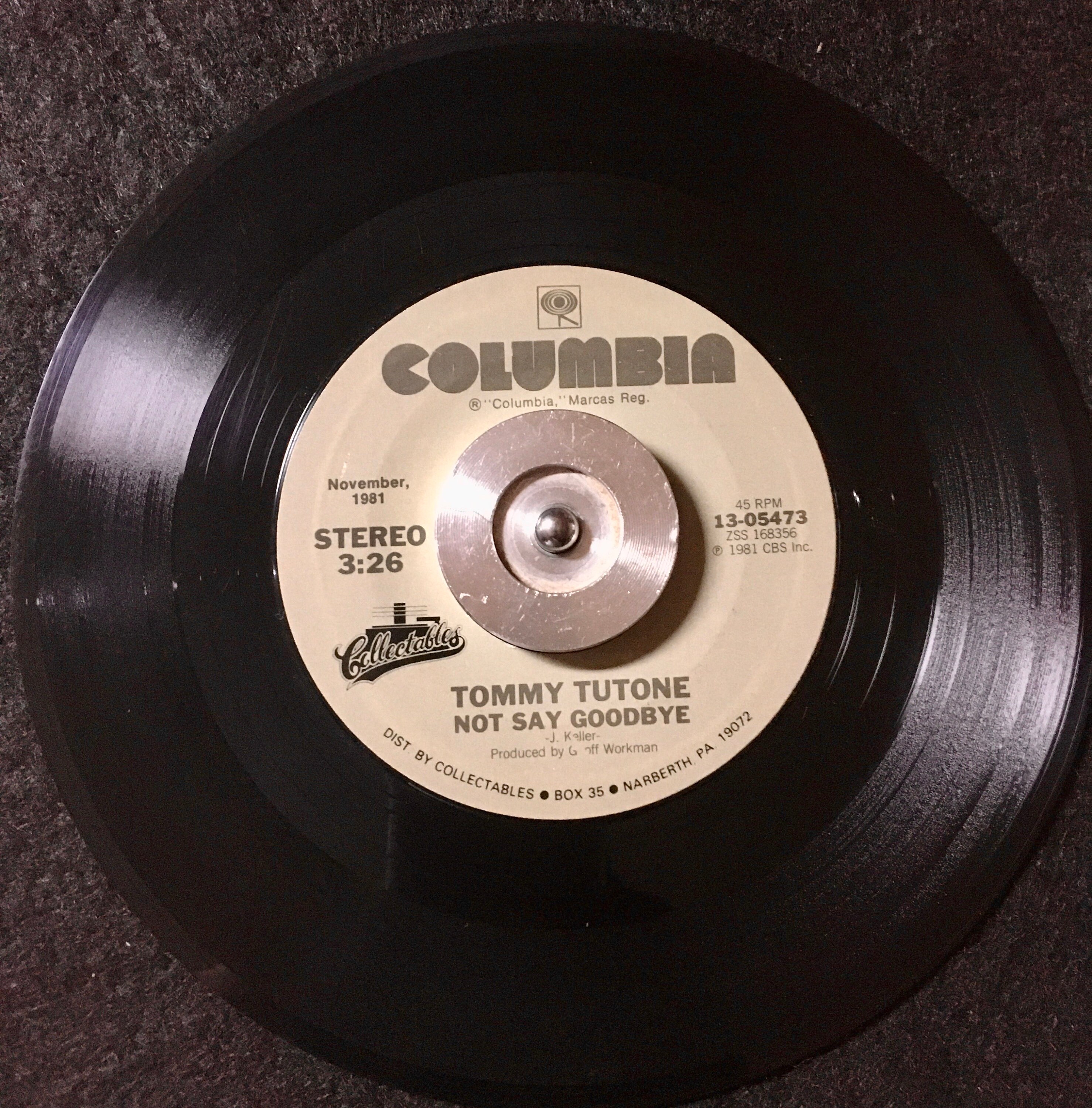 1981 Tommy Tutone - 867-5309/jenny / Not Say Goodbye , Vinyl, 7", 45 ...