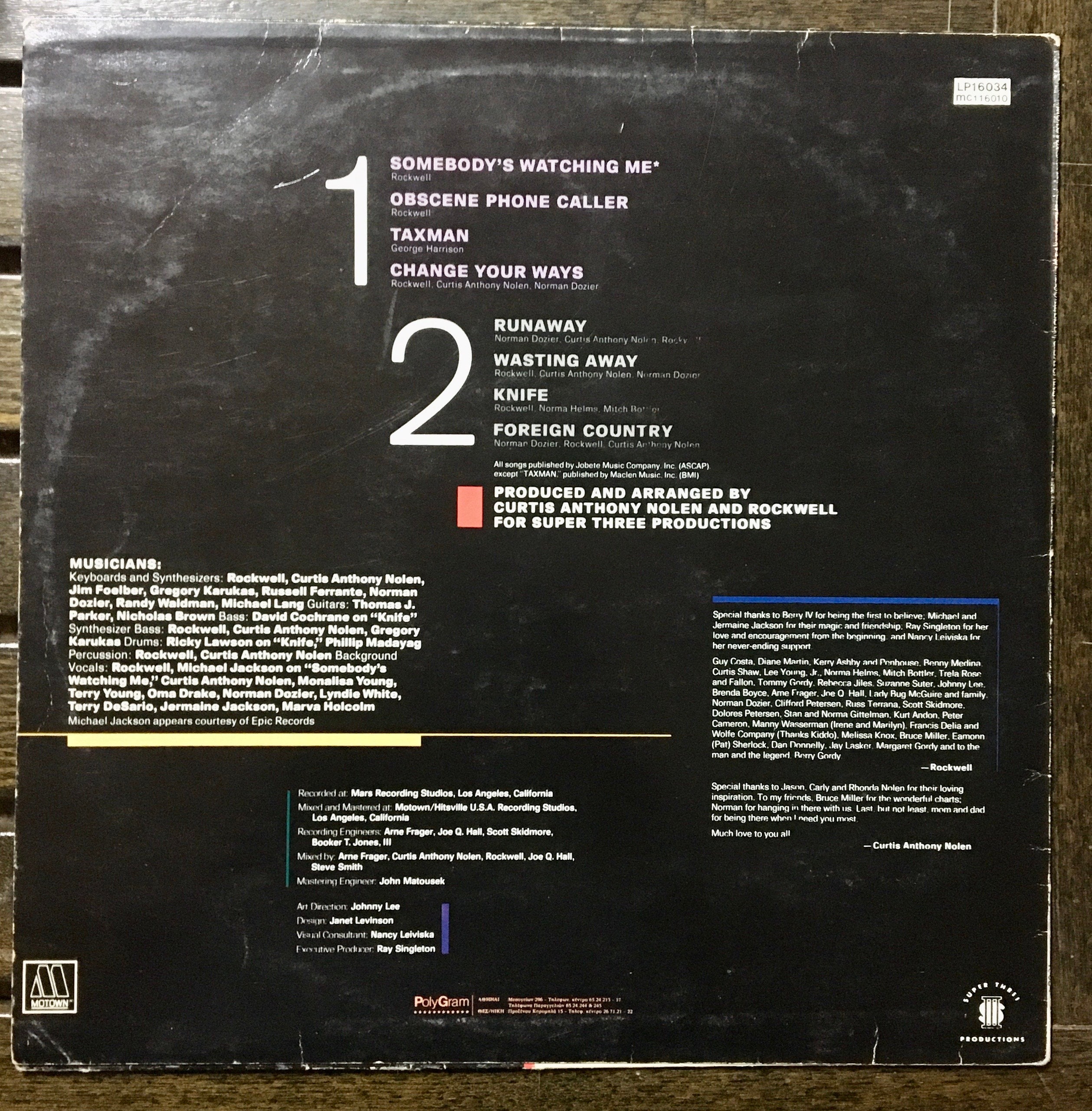 1984 Rockwell Somebody's Watching Me , Vinyl, LP, Album , Rare Greek ...