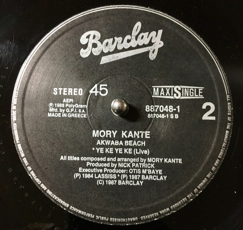 1987 Mory Kanté - Yé Ké Yé Ké , Vinyl, 12", 45 RPM, Maxi-single - Etsy