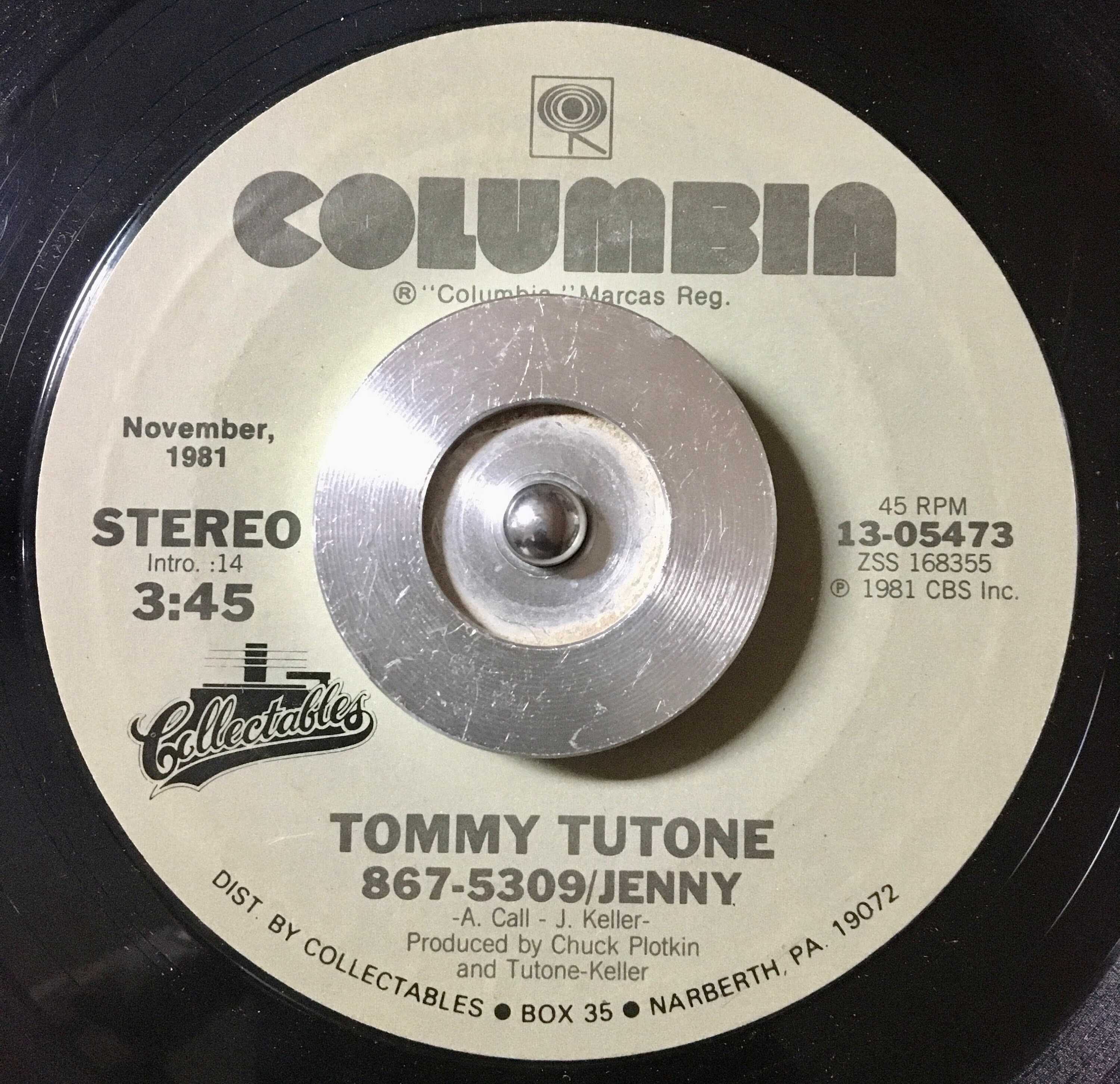 1981 Tommy Tutone - 867-5309/jenny / Not Say Goodbye , Vinyl, 7", 45 ...