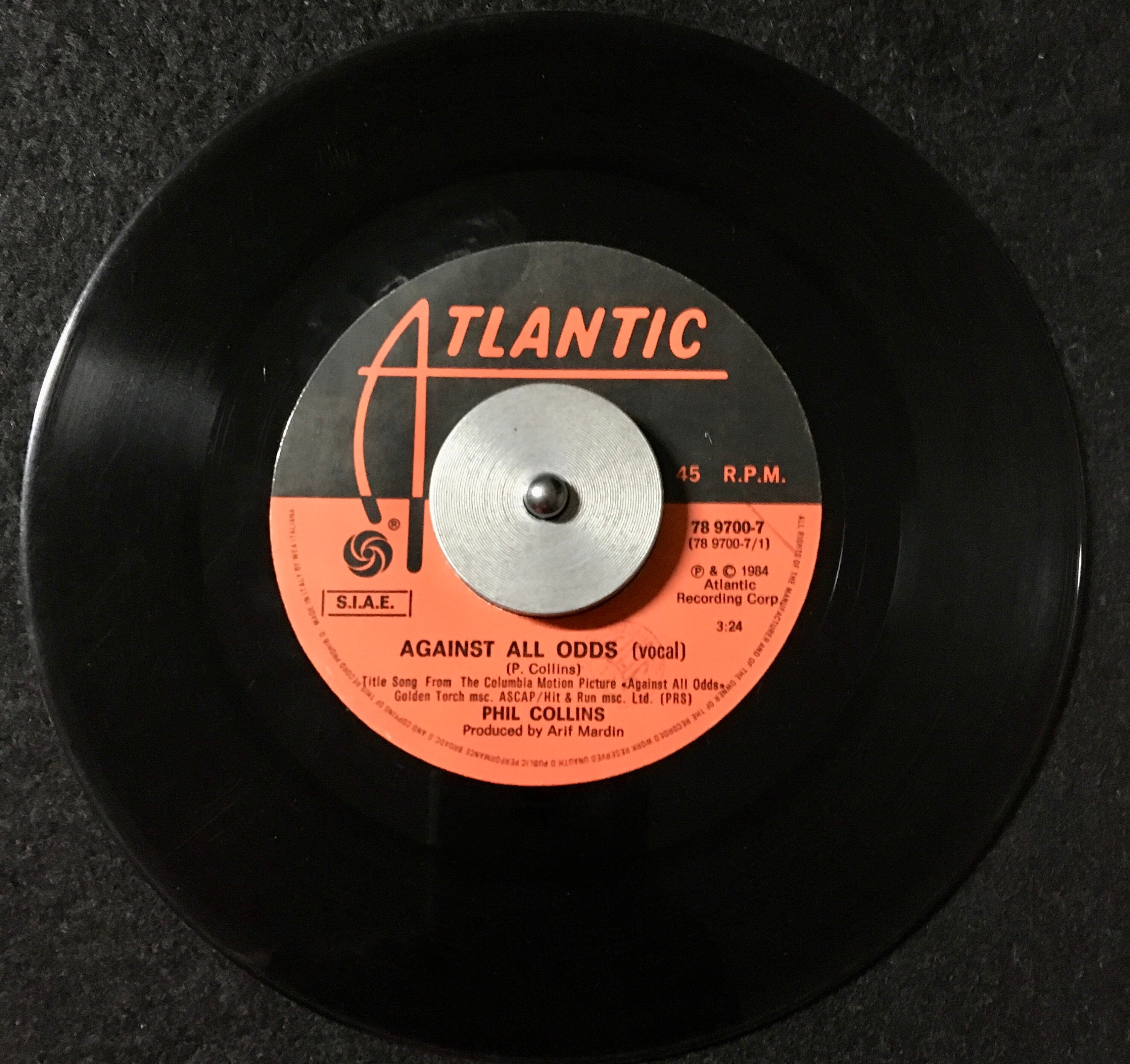 1984 Phil Collins Against All Odds take A Look at Me Now Vinyl, 7, 45 ...