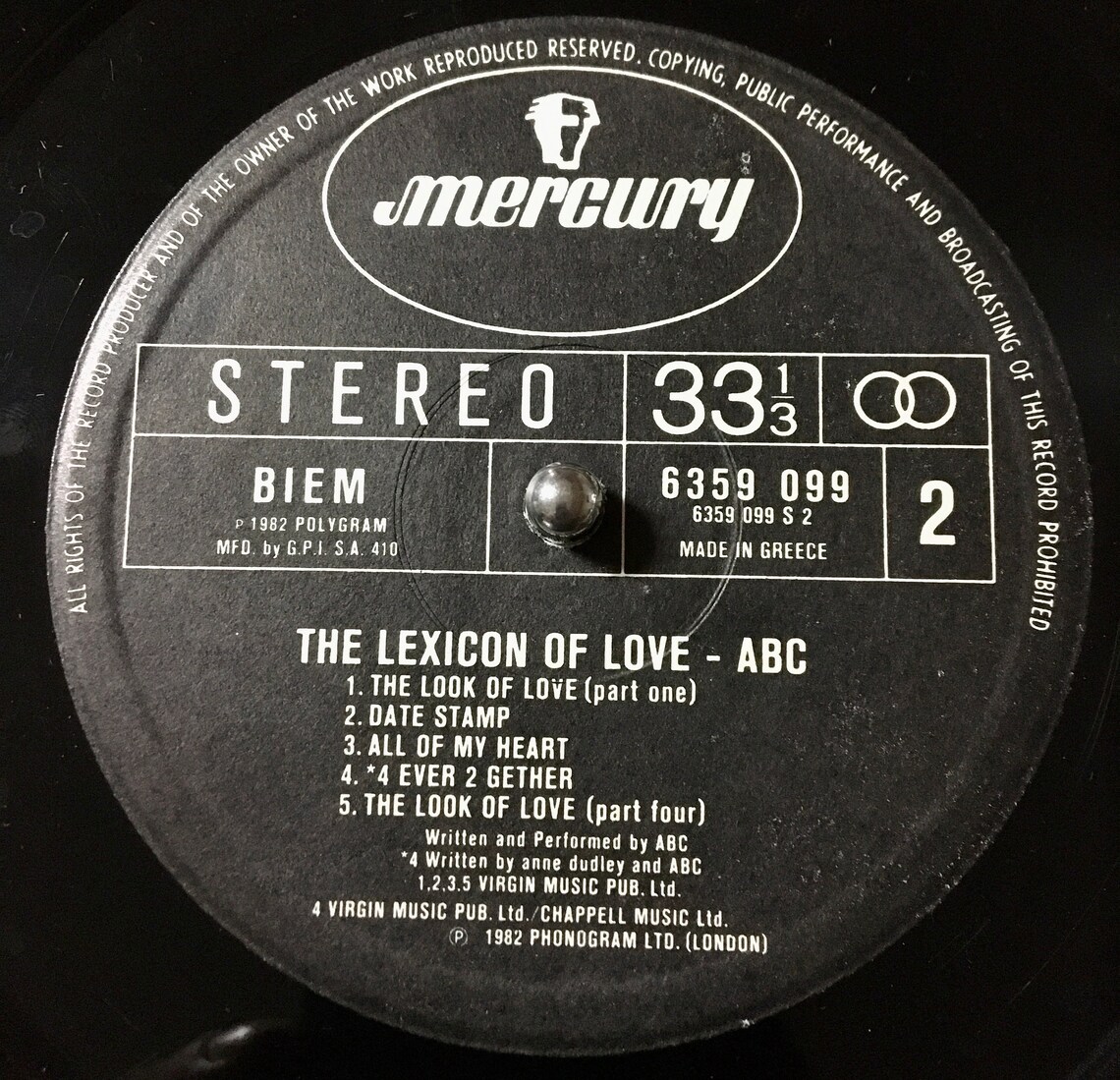 1982 ABC the Lexicon of Love Vinyl LP Album Stereo - Etsy