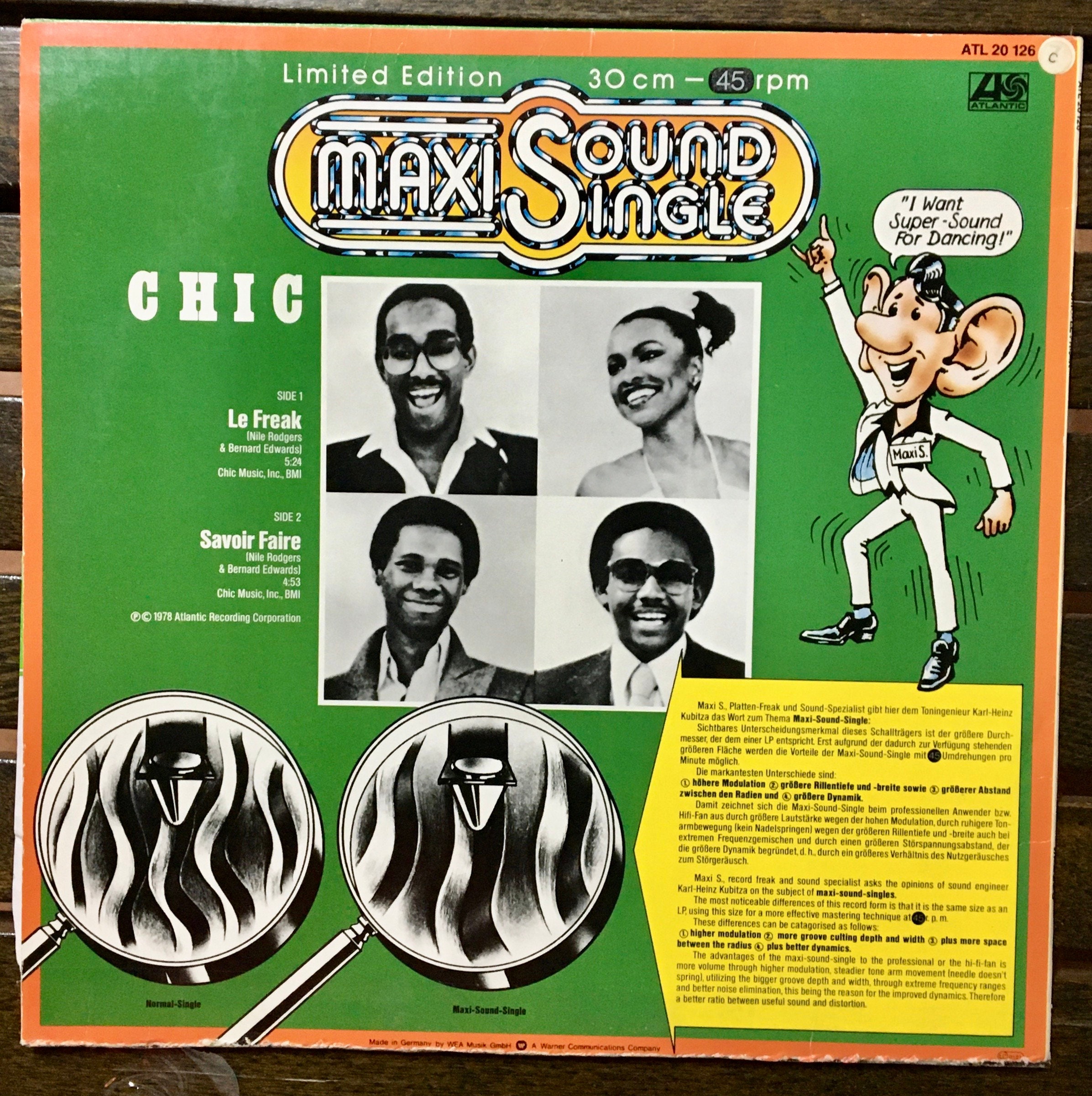 Chic - Le Freak 1978 Vinyl 12" Maxi-single Limited Edition - Etsy