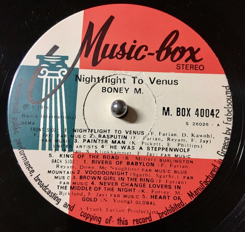 1978 Boney M. - Nightflight to Venus , Vinyl, LP, Album, Stereo ...