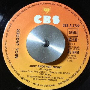 1985 Mick Jagger - Just Another Night , Vinyl, 7", Single, 45 RPM - Etsy