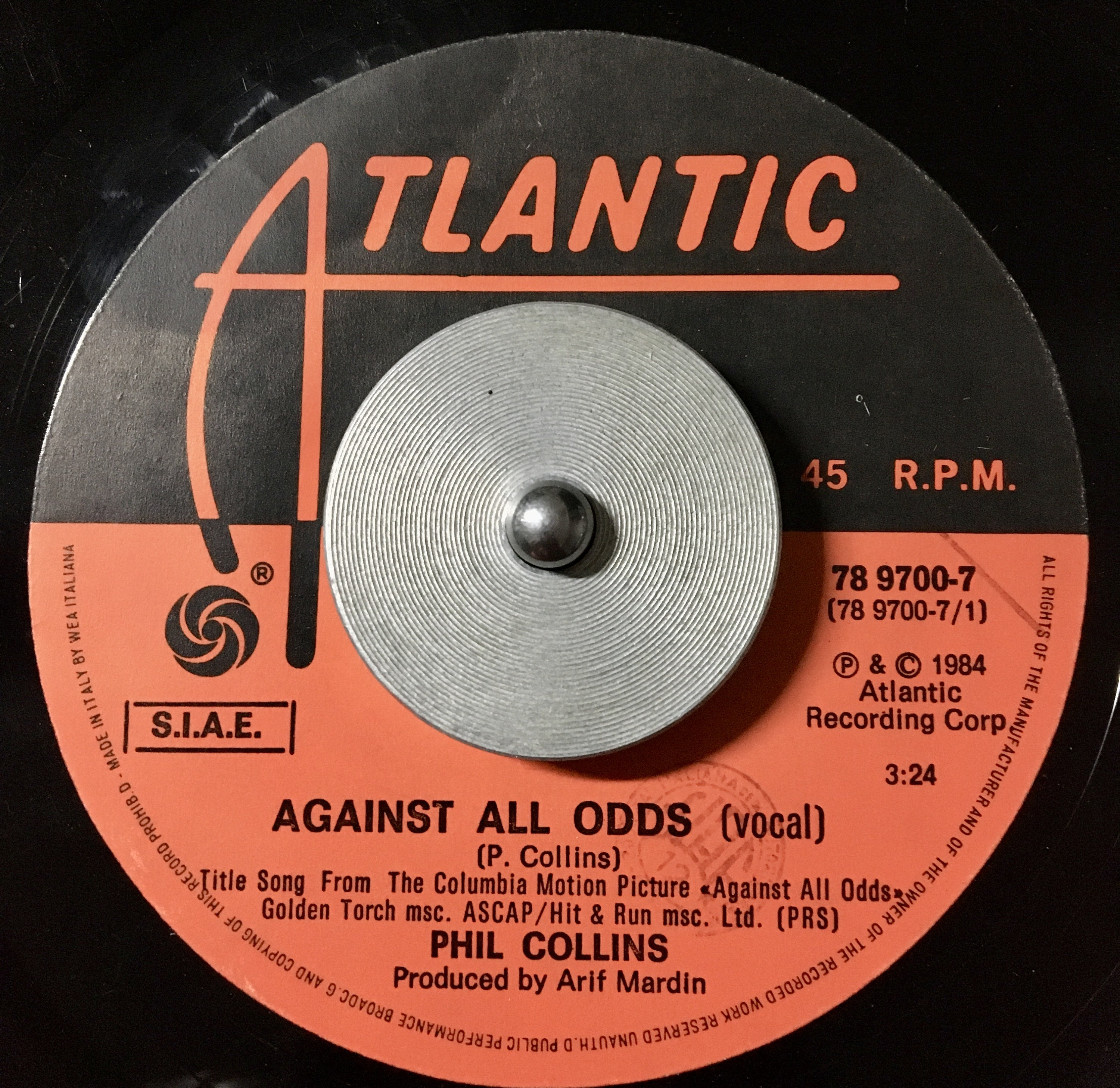 1984 Phil Collins Against All Odds take A Look at Me Now Vinyl, 7, 45 ...