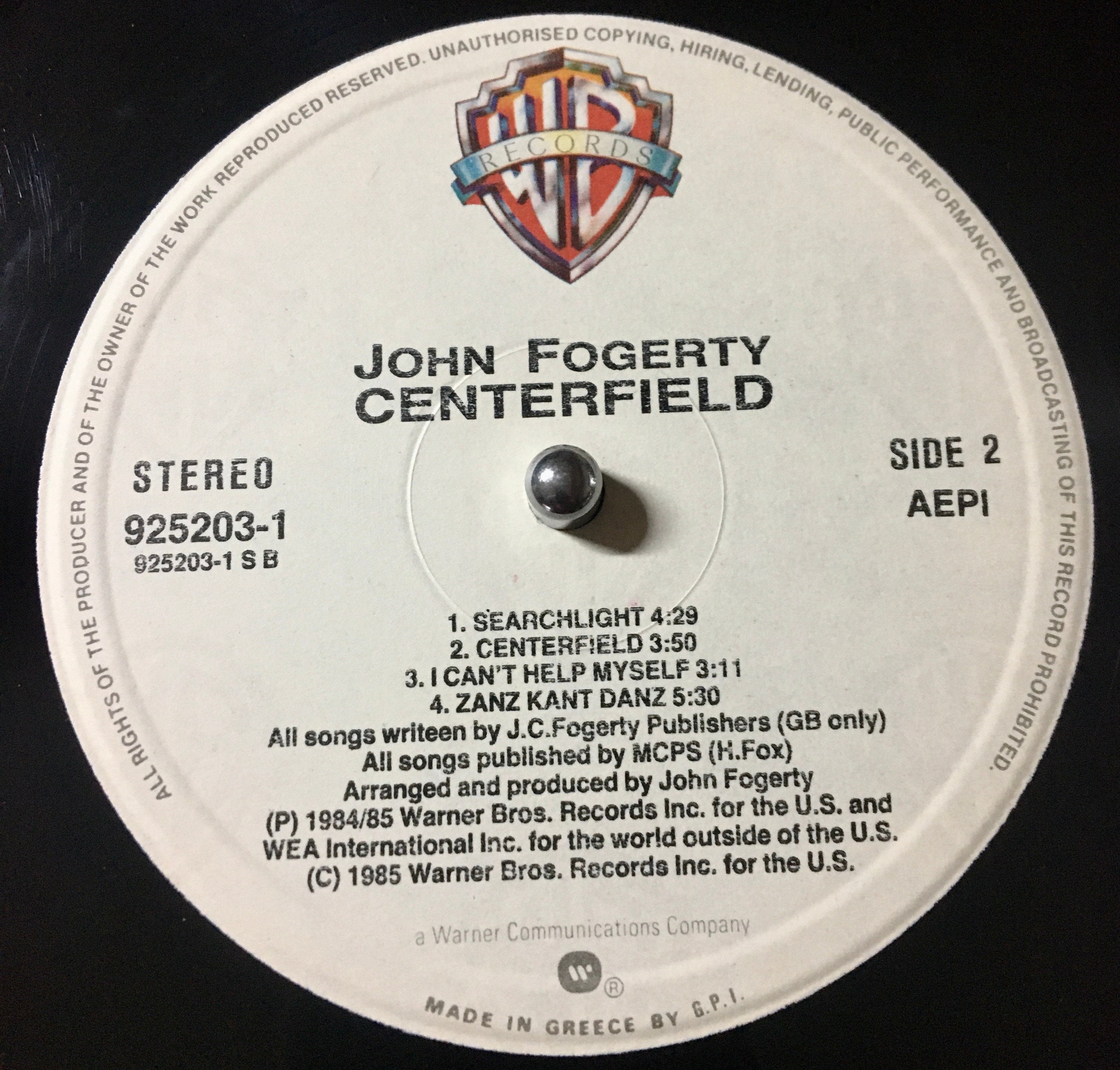 1985 John Fogerty - Centerfield , Vinyl, LP, Album, Stereo - Etsy