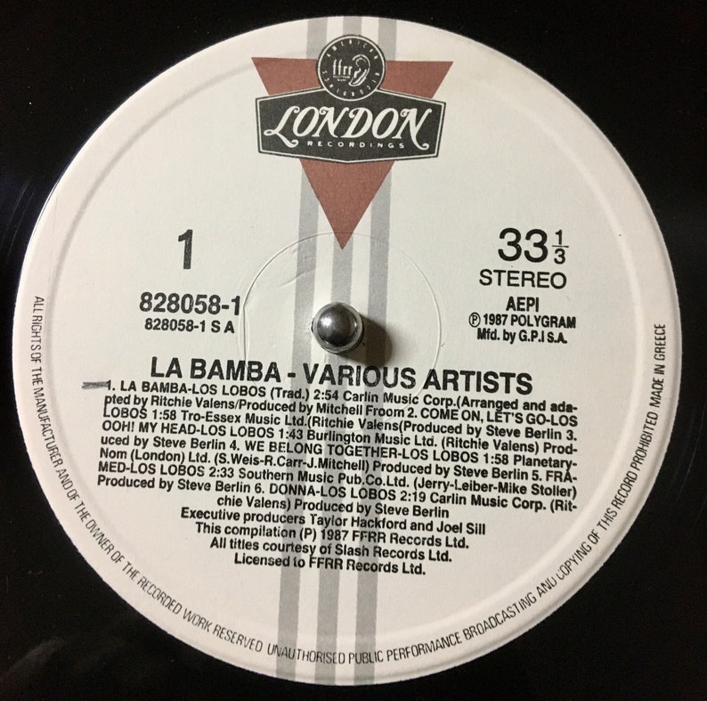 1987 La Bamba - Original Motion Picture Soundtrack , Vinyl, LP ...