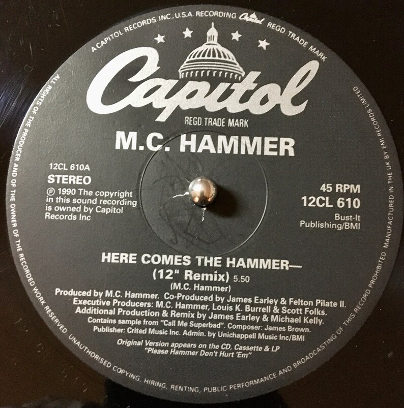 1991 M.c. Hammer Here Comes the Hammer/u Can't Touch This KMEL Mix ...
