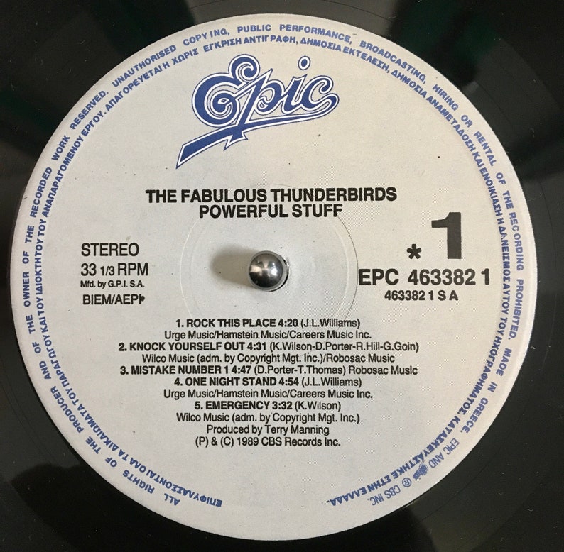 1989 the Fabulous Thunderbirds – Powerful Stuff , Vinyl, LP - Etsy