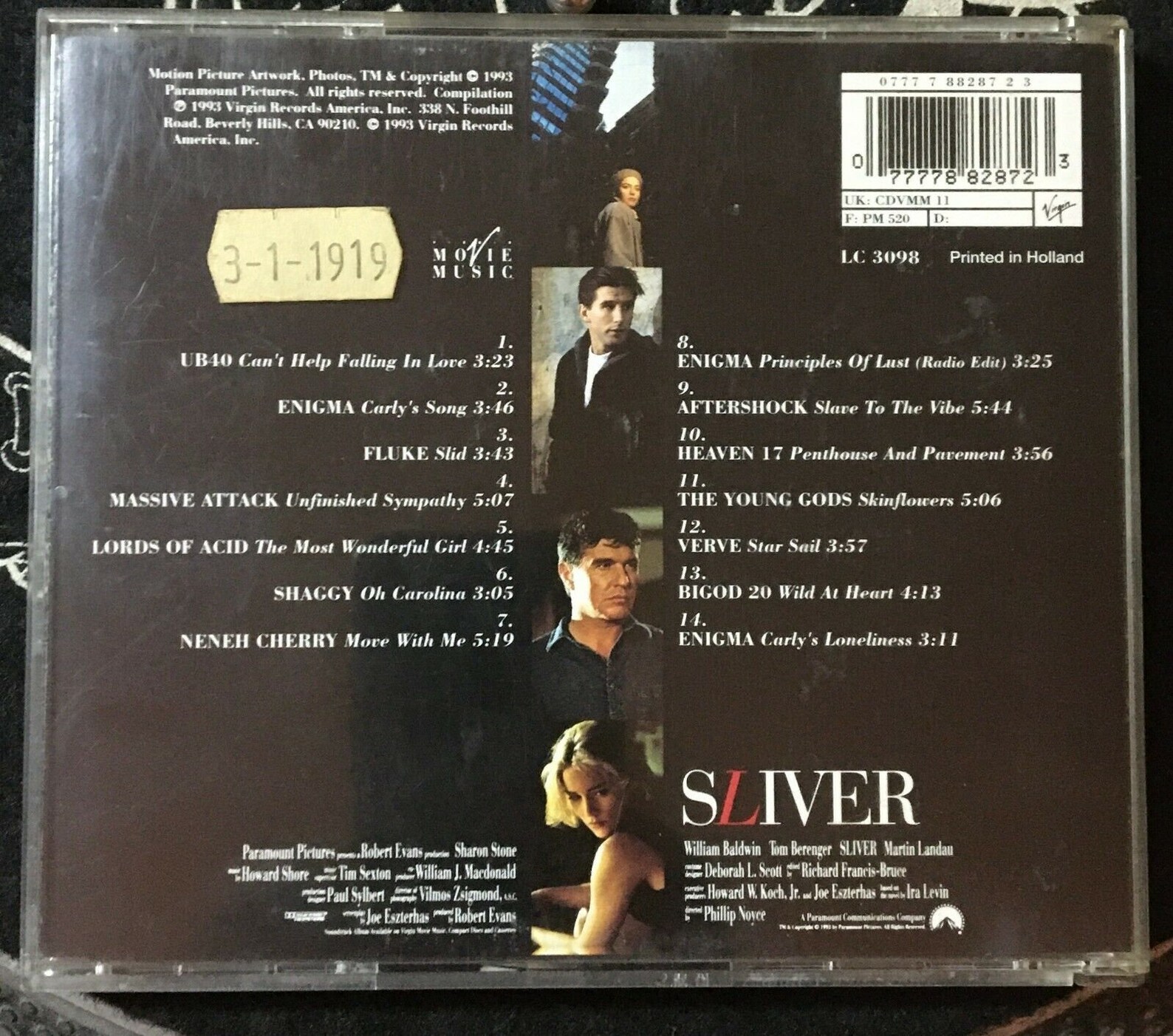 CD - Sliver (music From the Motion Picture) CD, Compilation, Repress - Etsy