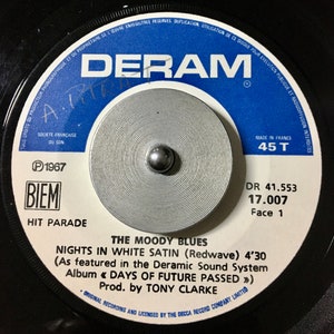 1968 the Moody Blues – Nights in White Satin , Vinyl, 7", Single, 45 ...