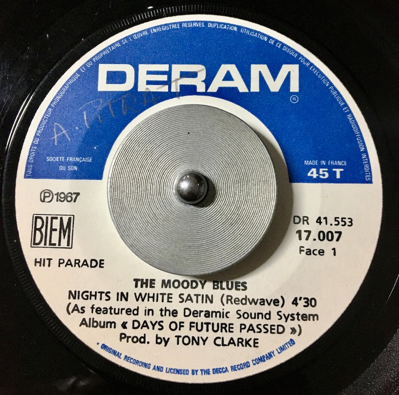 1968 the Moody Blues – Nights in White Satin , Vinyl, 7", Single, 45 ...