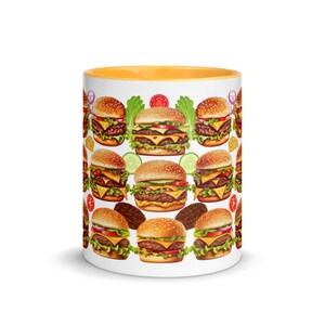 Cheeseburger Coffee Mug, Cheeseburger Art Mug, Cheeseburger Mug Gift ...