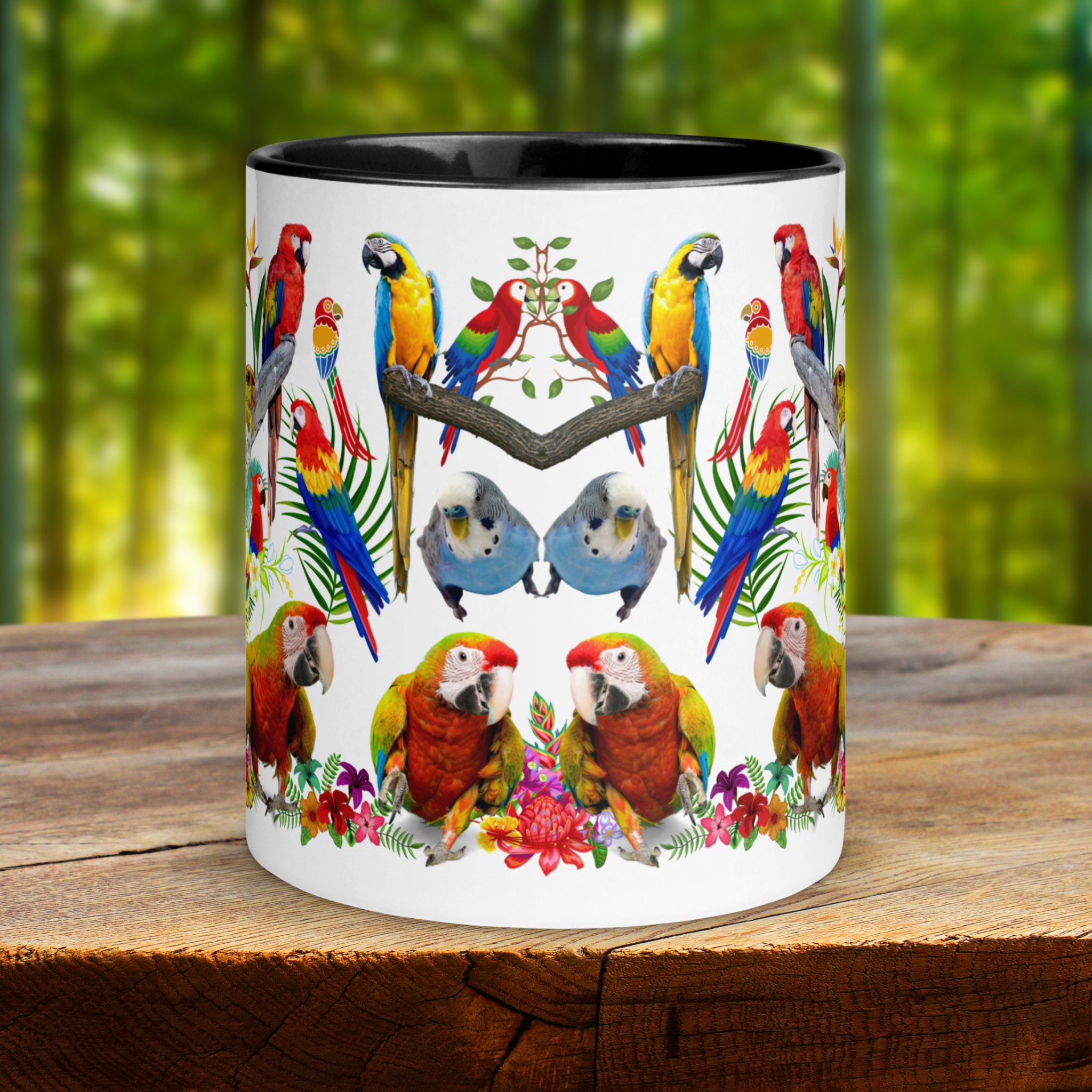 Magical Parrot Mug, Botanical Parrots Art Mug, Parrot Coffee Mug ...