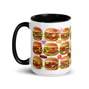 Cheeseburger Coffee Mug, Cheeseburger Art Mug, Cheeseburger Mug Gift ...