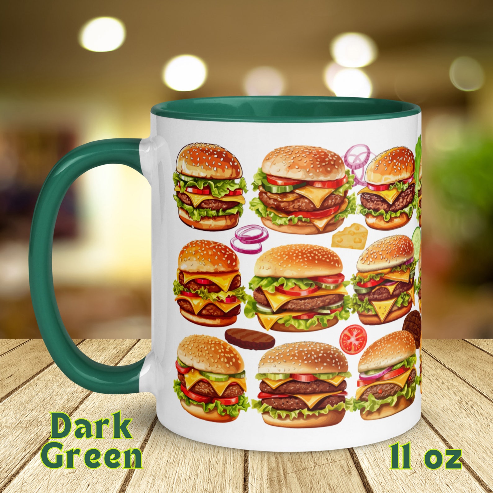 Cheeseburger Coffee Mug, Cheeseburger Art Mug, Cheeseburger Mug Gift ...