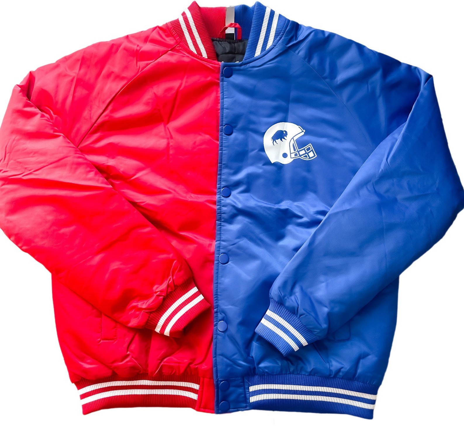 Buffalo Football Split Colorblock Varsity Jacket, Blue and Red ...