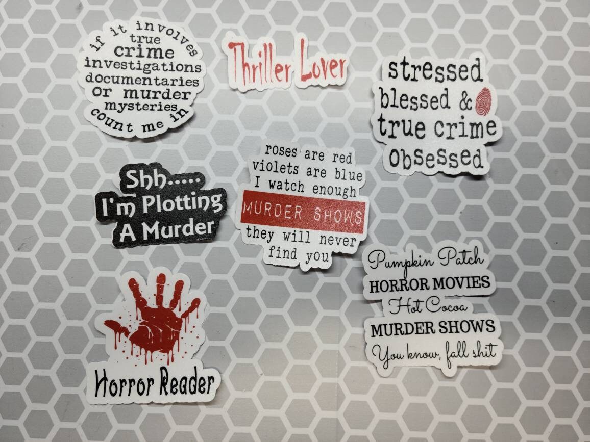 True Crime Horror and Thriller Stickers | Etsy