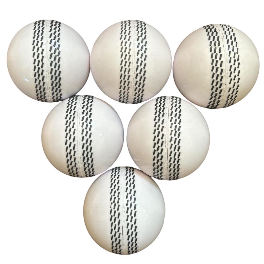 White With Black Seam Cricket Wind Balls Practice Indoor Outdoor Adult ...